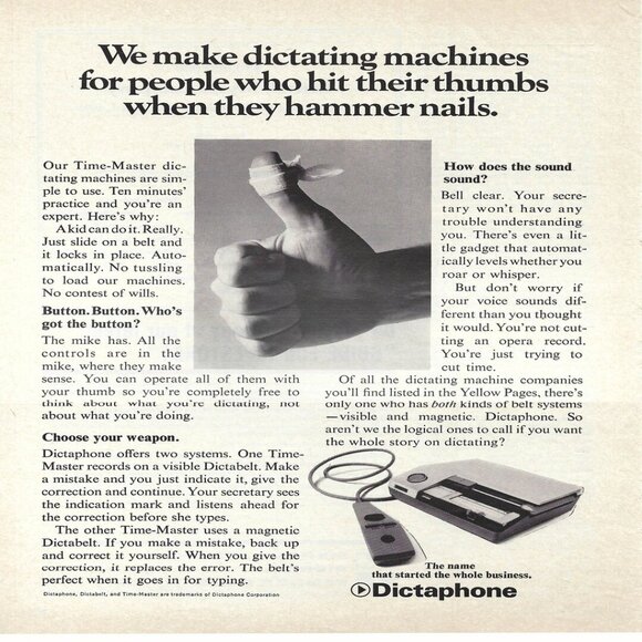 Dictaphone | Art | 967 Dictaphone One Time Master Dictabelt Vintage ...